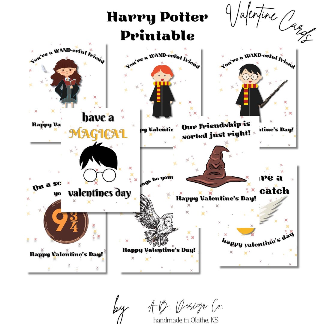 Harry Potter Valentines Harry Potter Valentine Cards-valentine Exchange ...