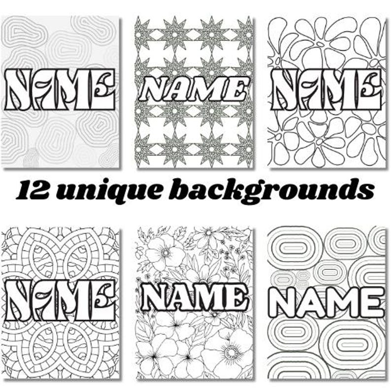 Editable Name Coloring Page-instant Download- Name Artwork - Etsy