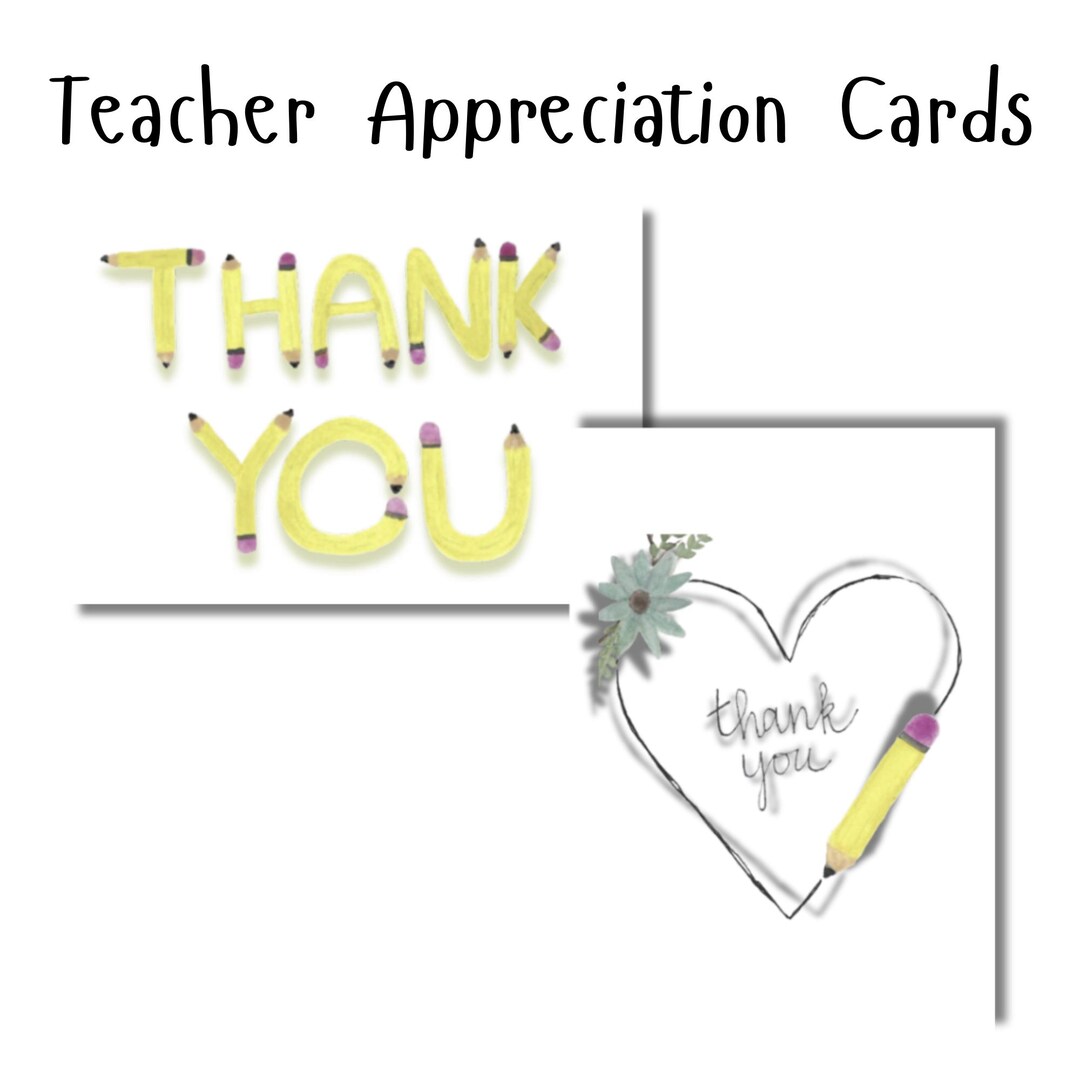 Pencil Theme Teacher Appreciation Cards for Teachers | 5x7 | Unique ...