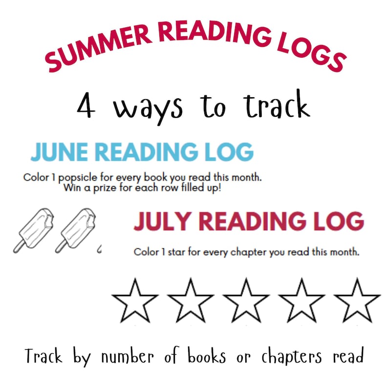 Summer Reading Tracker Printable | Kids Reading Log | Summer Reading ...