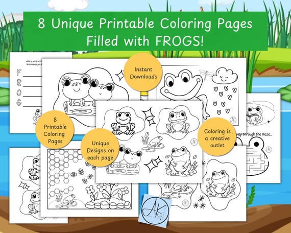 Jumping Frog Coloring Pages