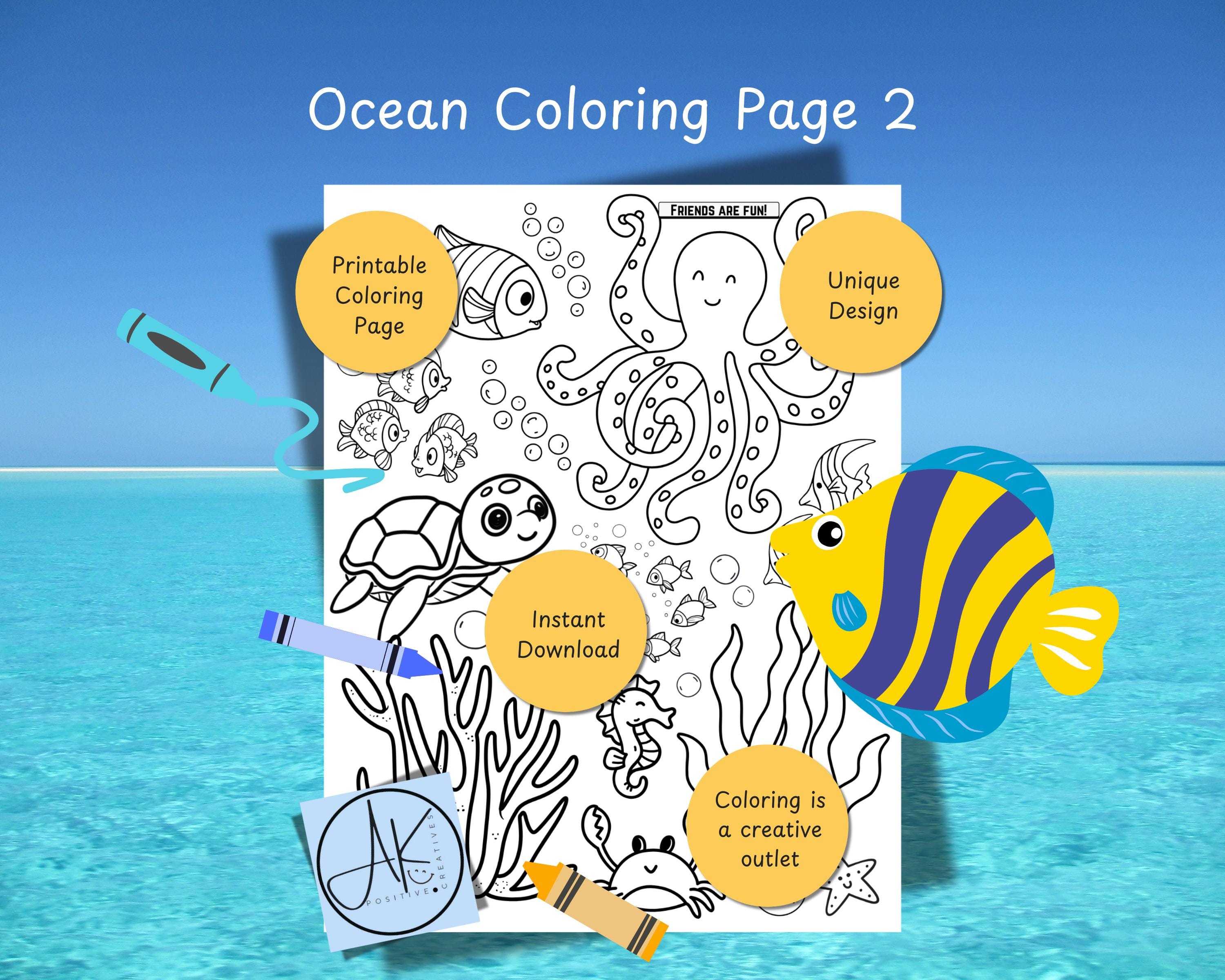 Ocean Coloring Page Design 2 Download Sea Life Fun Coloring Printable ...
