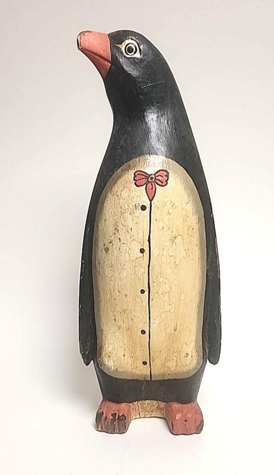 Vintage Carved Wood Penguin 1940s. Adorable Piece. LOVELY! Penguin ...