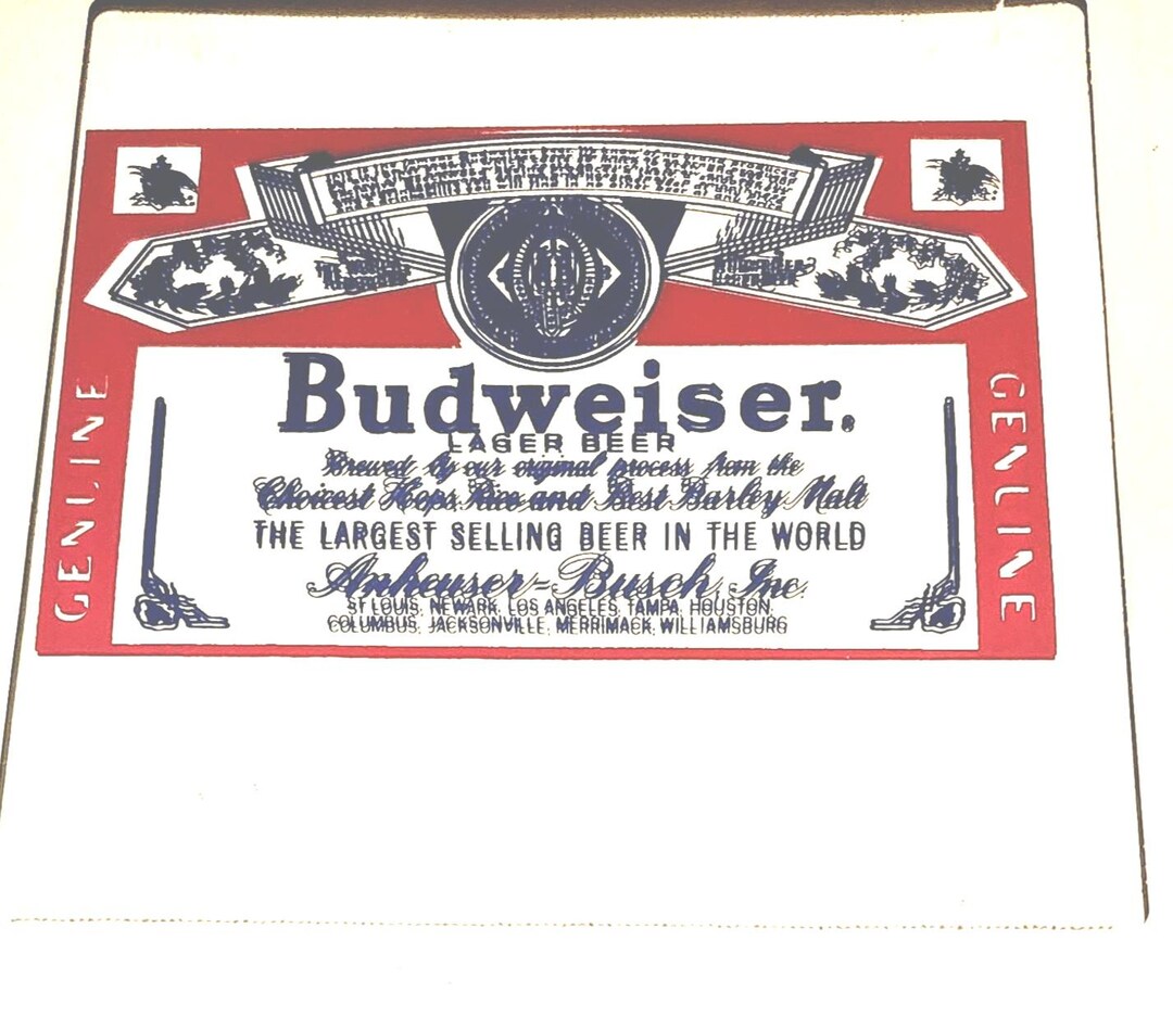 Budweiser Bar Beer Mirror Sign Man Cave Garage Carnival Glass Original ...