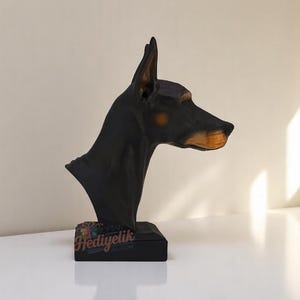 Doberman Bust Dog | Bust | Statue | Sculpture | Animal | Decor | Gift ...