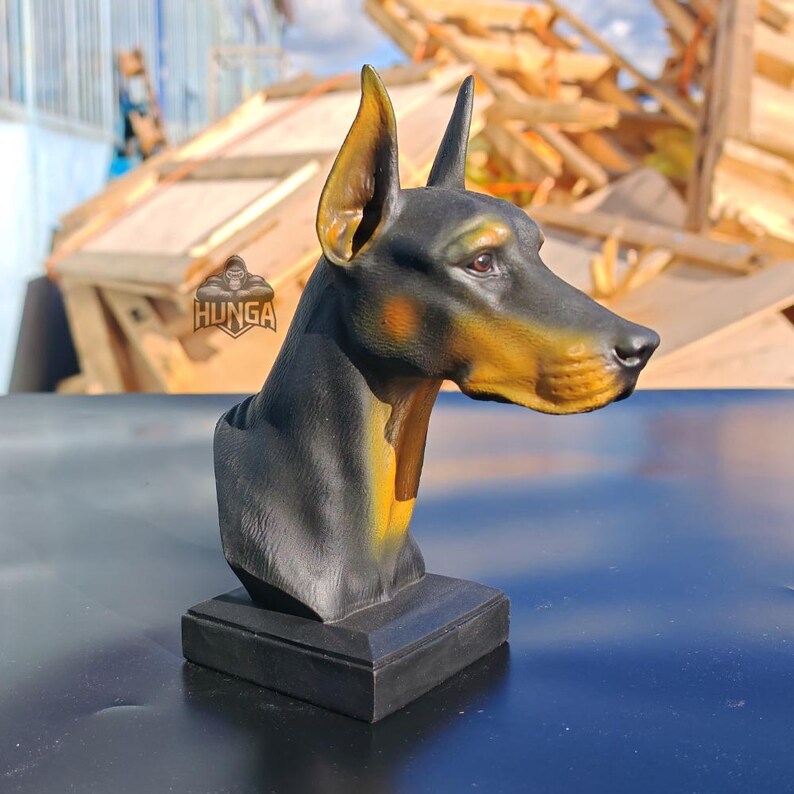 Doberman Bust Dog Bust Statue Sculpture Animal Decor Gift - Etsy