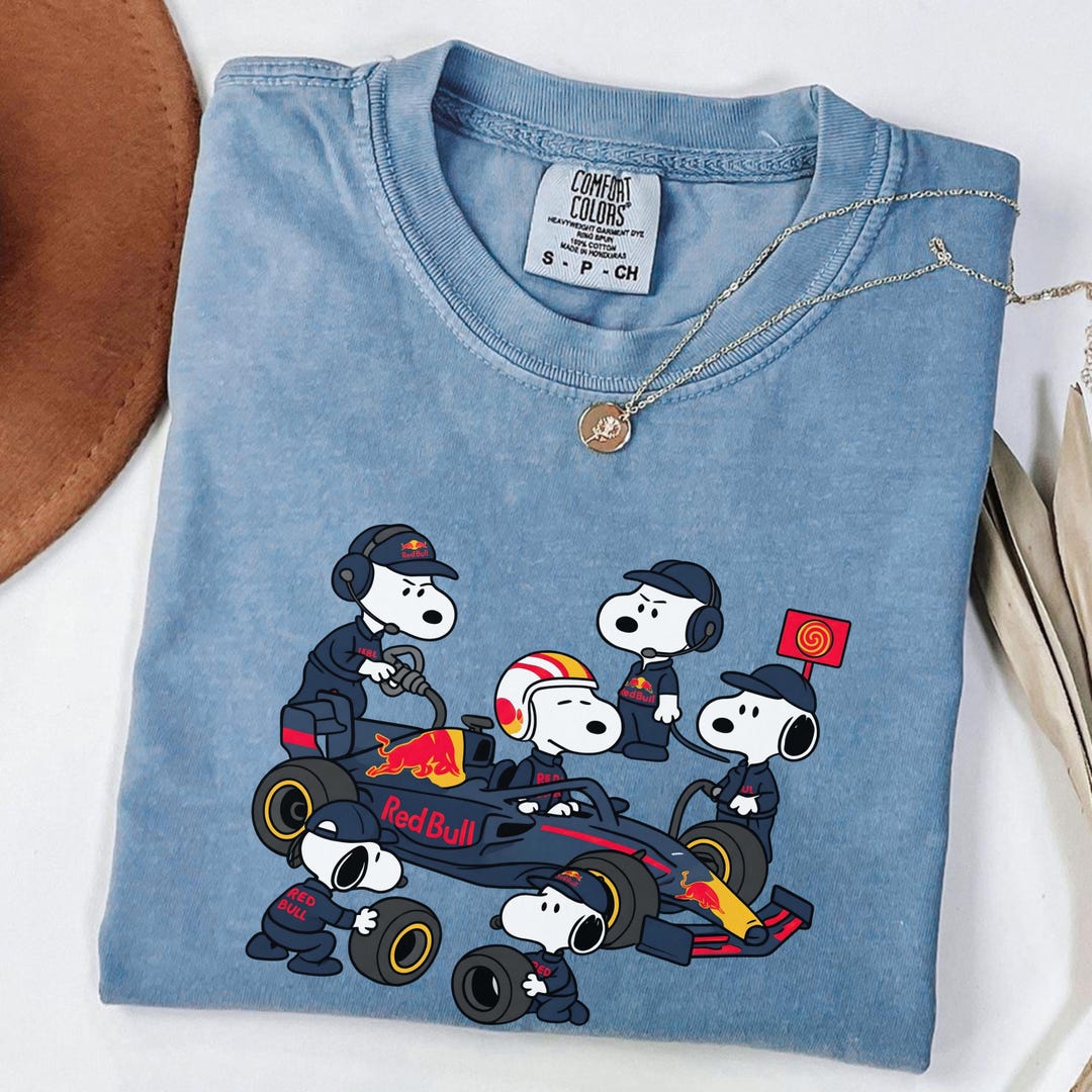 Snoopy Red Bull F1 Pit Crew Shirt, Racing Fan Tee, Formula 1 Mechanic T ...