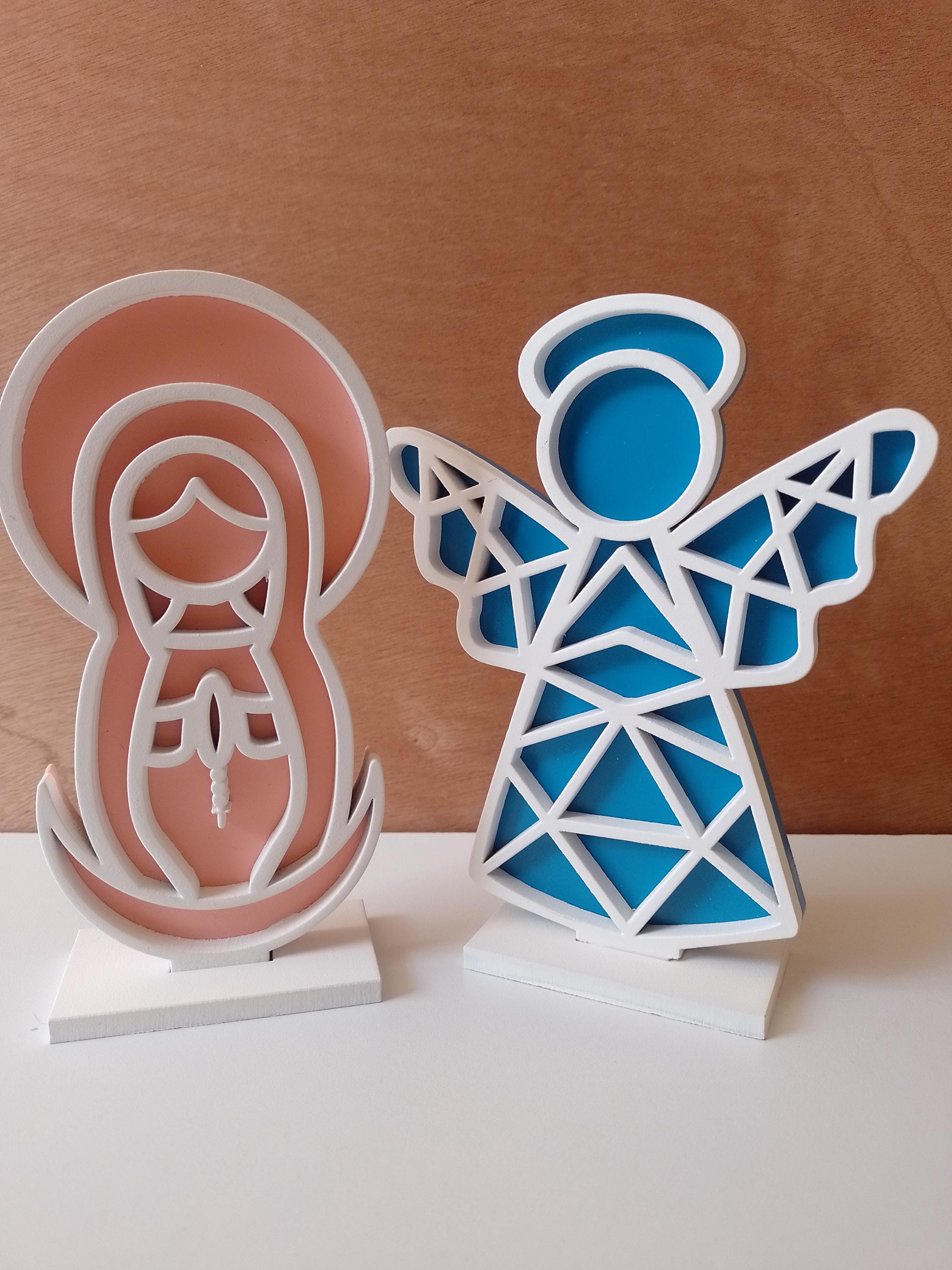 Virgen y Angel para recuerdo . SVG. Para corte láser. - Etsy España