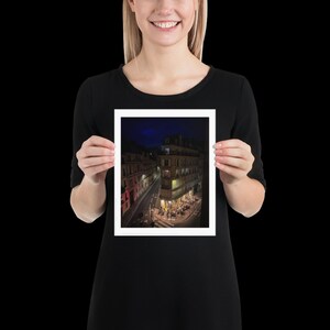 Parisian Café at Night – Stunning Paris Street Scene Print on Matte ...