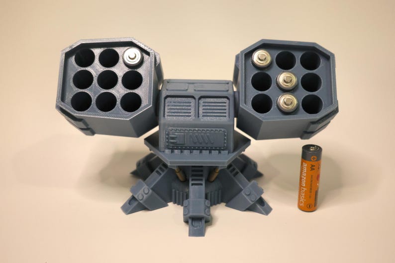 3D Printed Missile Launcher Model Original Design With AA Battery ...