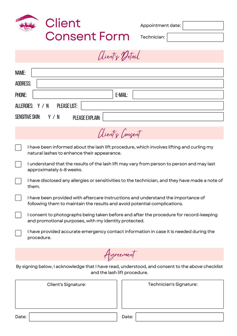 Client Consent - Etsy