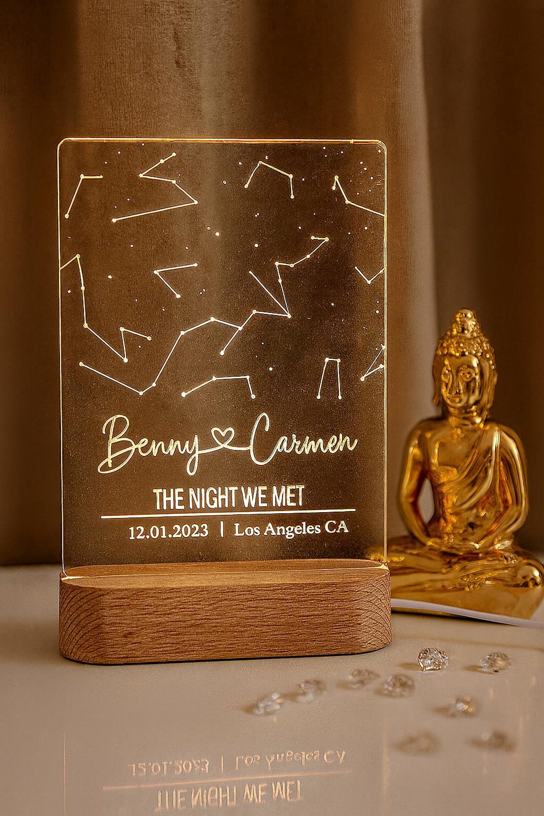 Personalized Star Map LED Night Light: Anniversary Gift - Etsy