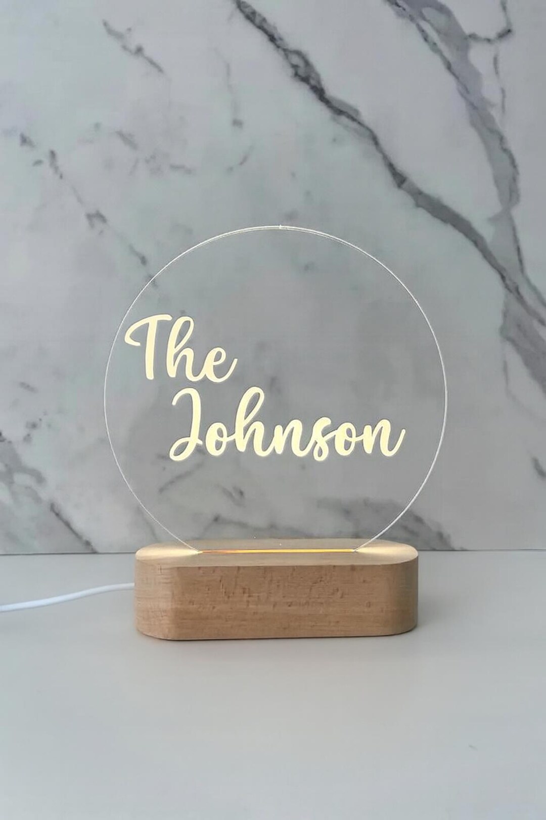 Personalized Family Name LED Lamp: Custom Acrylic Light - Etsy
