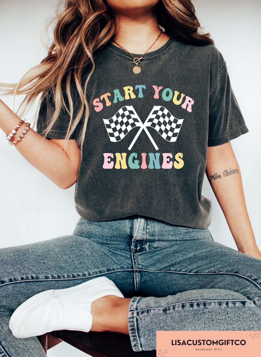 Start Your Engines T-shirt, Retro Racing Lover Shirt, Checkered Flag ...