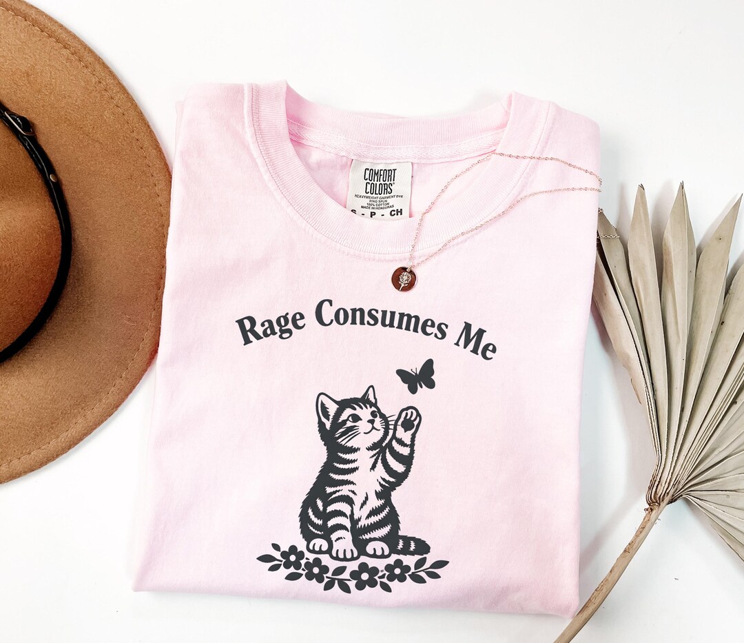 Comfort Colors Funny Cat Meme Shirt, Rage Consumes Me Tee, Relatable ...