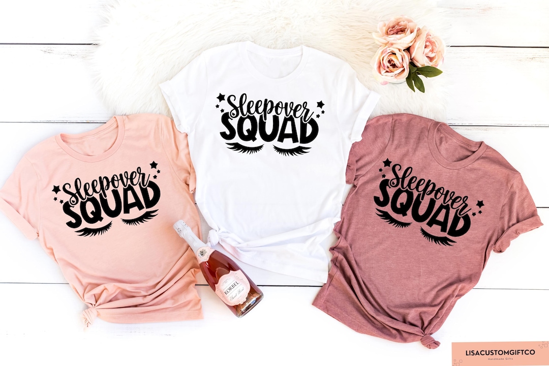Sleepover Squad T-shirts, Slumber Party Shirts, Girls Matching ...