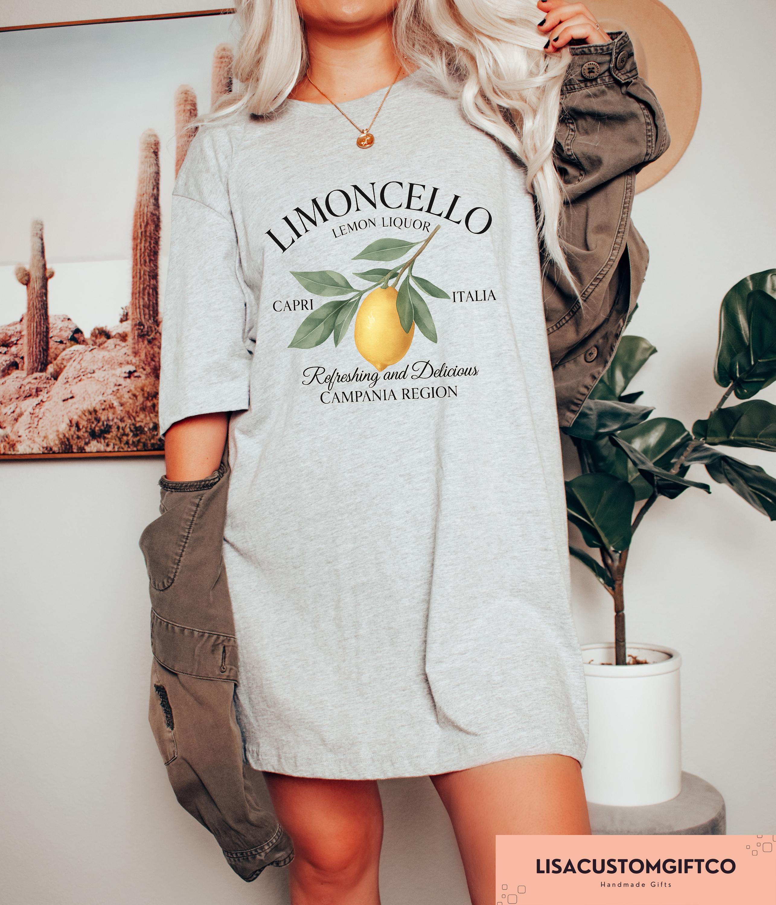 Retro Comfort Limoncello T-shirt, Refreshing Lemon Graphic Shirt ...
