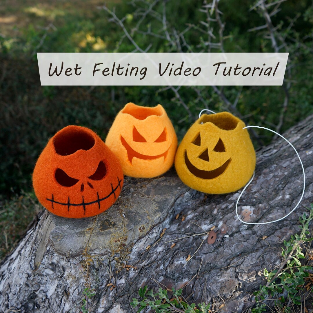 DIY Wet Felting Video Tutorial: Wool Pumpkins for Halloween Decor ...