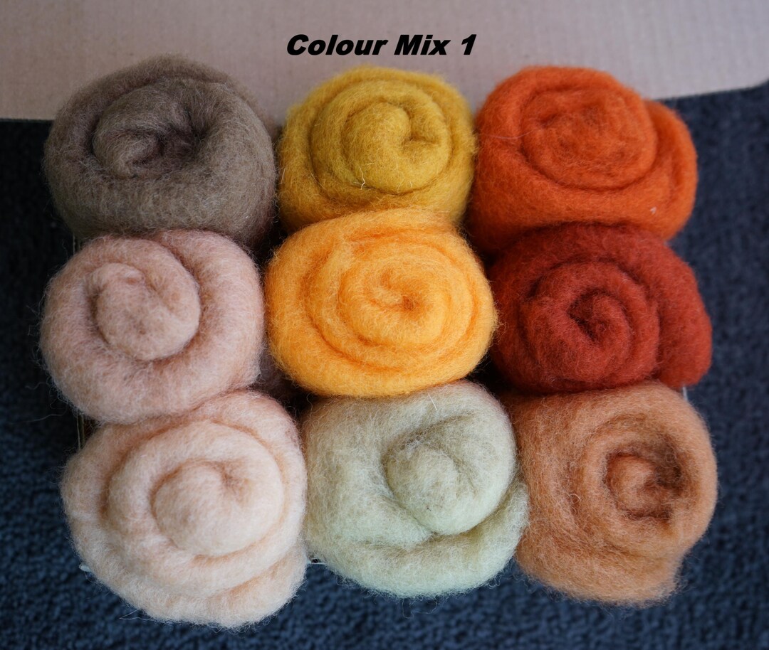 Carded Maori Wool Choose Your Colour Mix, 225g Set for Needle/wet ...