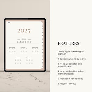 2025 Digital Weekly Planner Yearly Monthly Templates Vision Board Habit ...