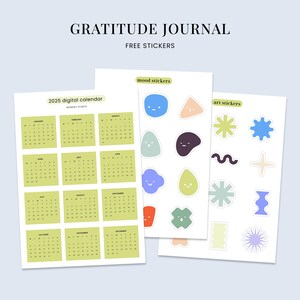Digital Gratitude Journal Template Daily Affirmation Planner Wheel of ...