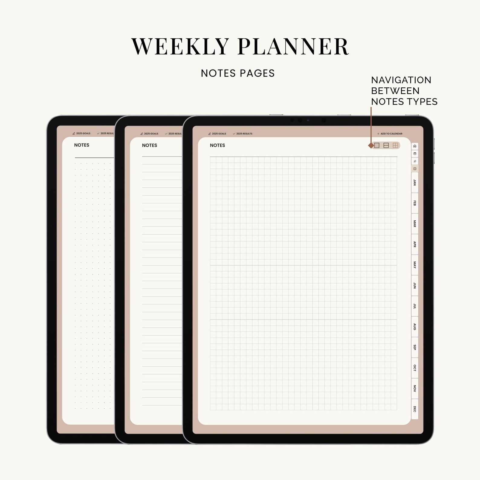 2025 Digital Weekly Planner Yearly Monthly Templates Vision Board Habit ...