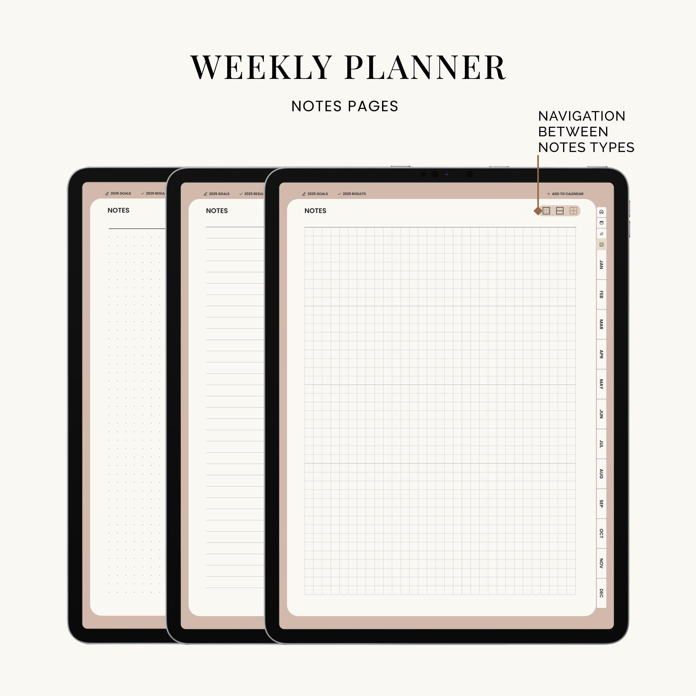 2025 Digital Weekly Planner Yearly Monthly Templates Vision Board Habit ...