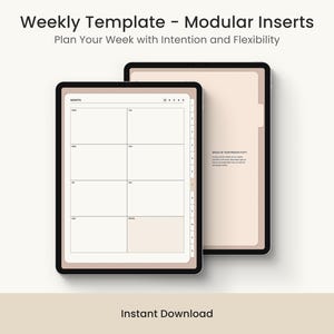 Digital Weekly Planner Template Undated PDF Insert Flexible Layout ...