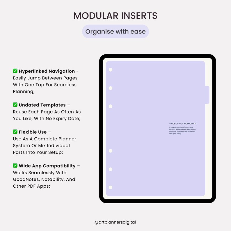 Undated Weekly Digital Planner Minimalist Journal PDF for iPad Tablet ...