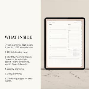 2025 Digital Weekly Planner Yearly Monthly Templates Vision Board Habit ...