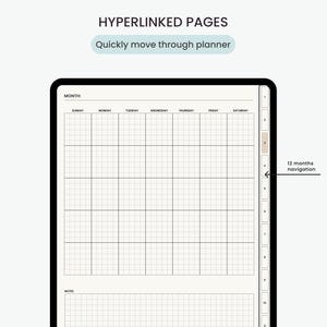 Monthly Digital Modular Planner Undated Template Calendar Clickable ...