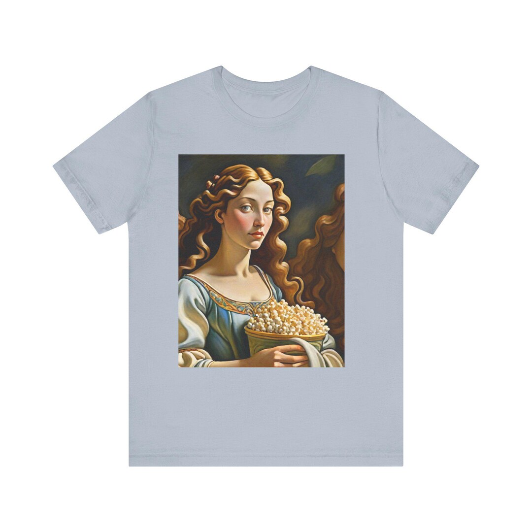 Artistic Popcorn Goddess Tee, Vintage Art Inspired Shirt, Feminine ...
