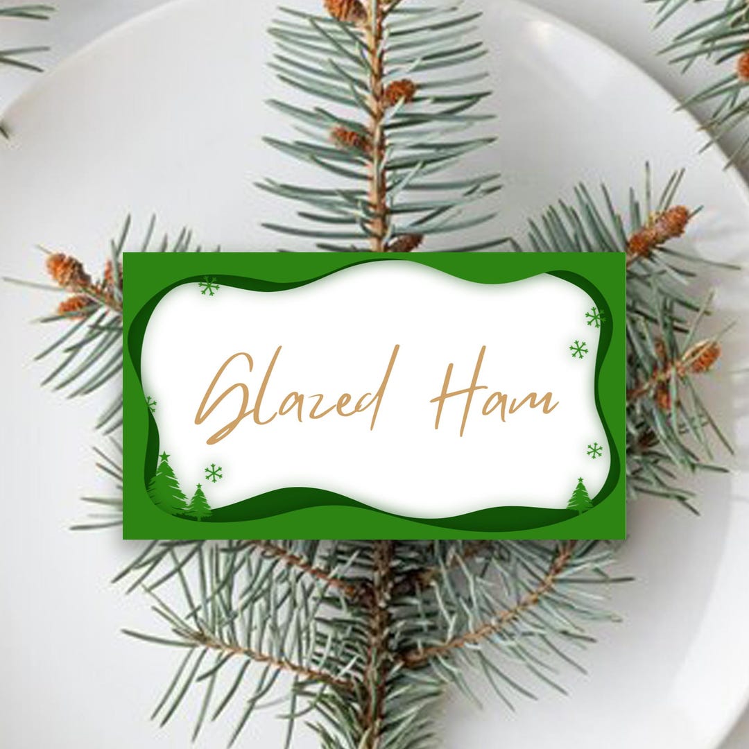 CHRISTMAS Label Food Label Name Label Buffet Card Template Party Food ...