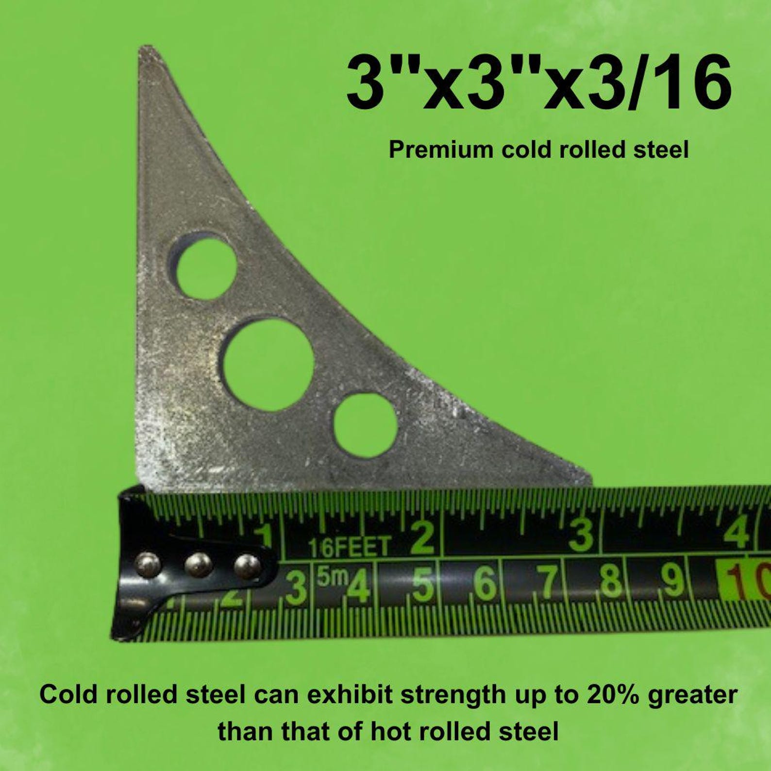 Roll Cage Gusset 3”x3"x 3/16”, Set of (10), Cold Rolled, Steel, Hot Rod ...