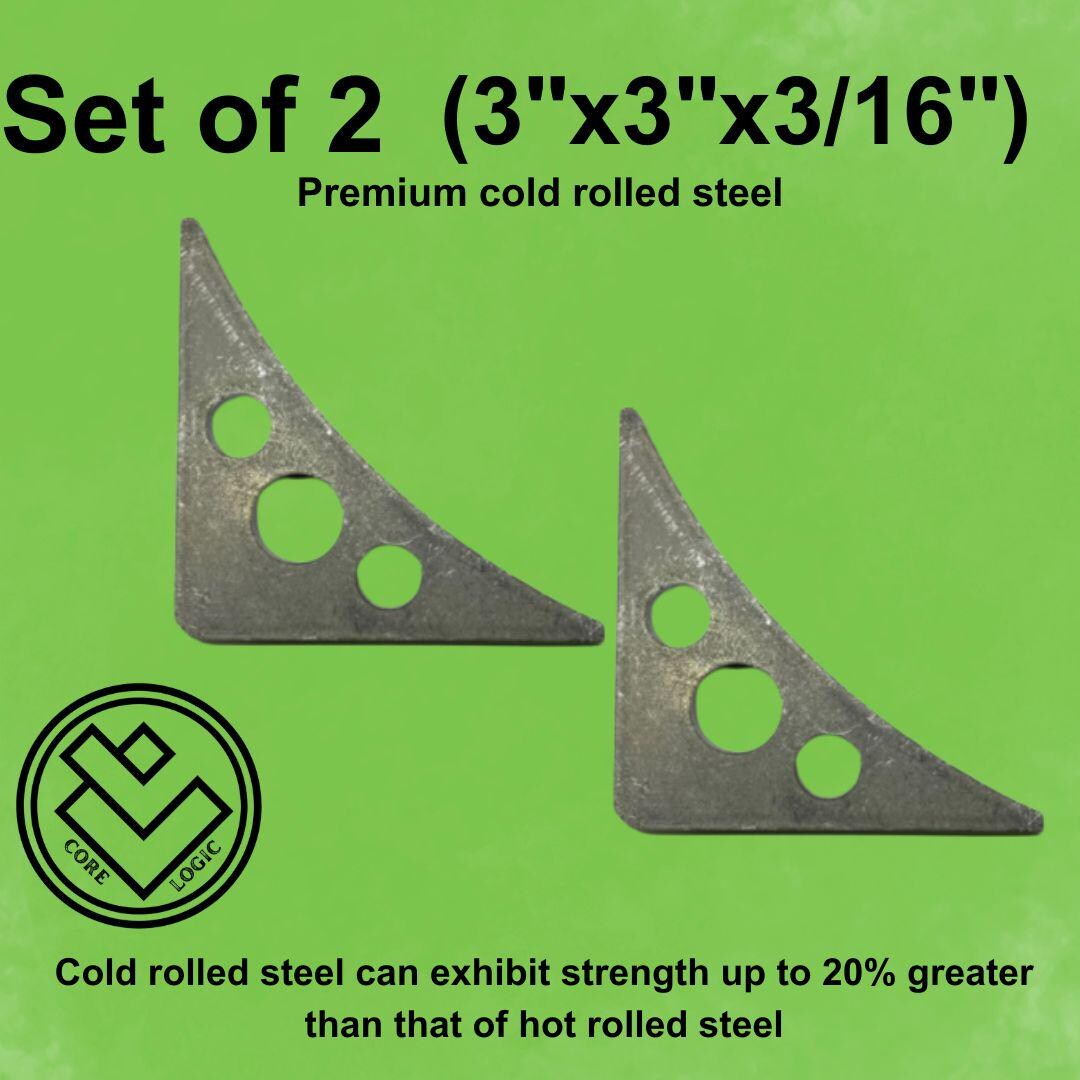 Roll Cage Gusset 3”x3"x3/16”, Set of (2) Cold Rolled, Steel, Hot Rod ...