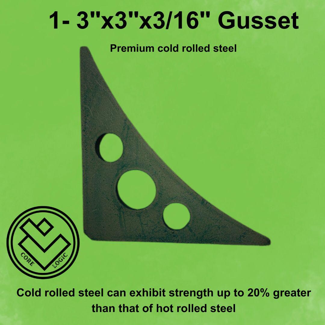 3 Inch Steel Roll Cage Gusset, 3”x3"x3/16”, Cold Rolled, Steel, Hot Rod ...