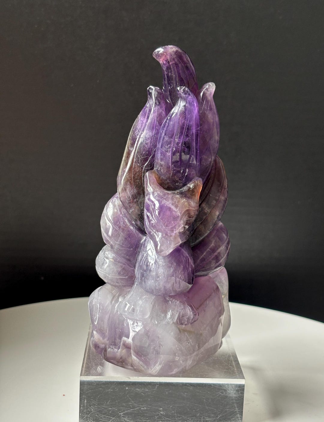 Ametrine Amethyst Nine Tailed Fox Crystal Carving - Natural Crystal ...