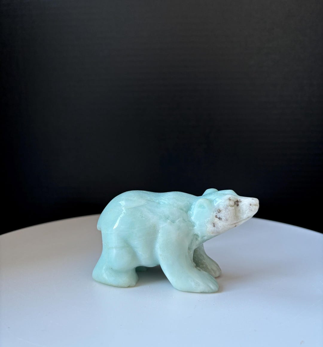 Caribbean Calcite Polar Bear Crystal Carving, Natural Hand Carved - Etsy