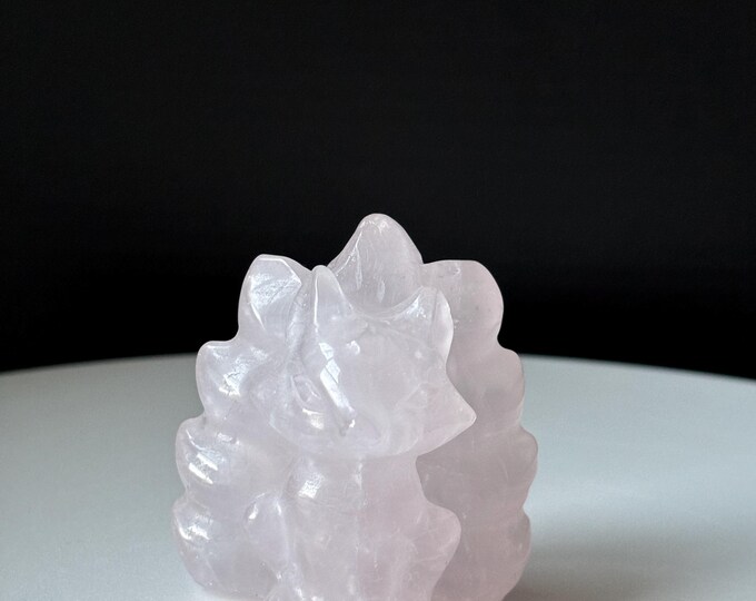 Rose Quartz Nine Tailed Fox Crystal Carving, Natural Crystal - Etsy