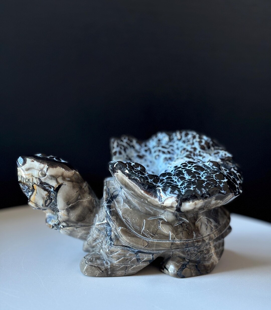 Volcano Agate Turtle Crystal Carving, Natural and Hand Carved, UV ...