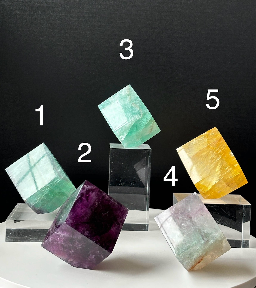 Fluorite Floating Cube Crystal Carvings - Natural Hand Carved - Etsy