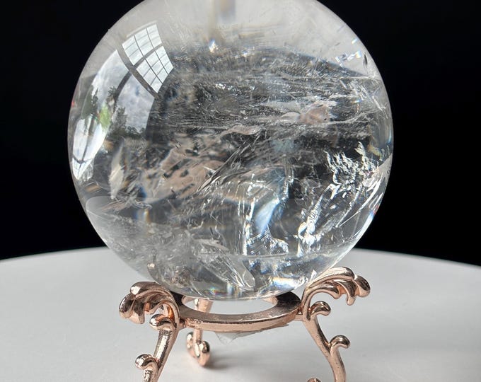 High Grade Clear Quartz Crystal Sphere - Natural Hand Carved - AAA ...