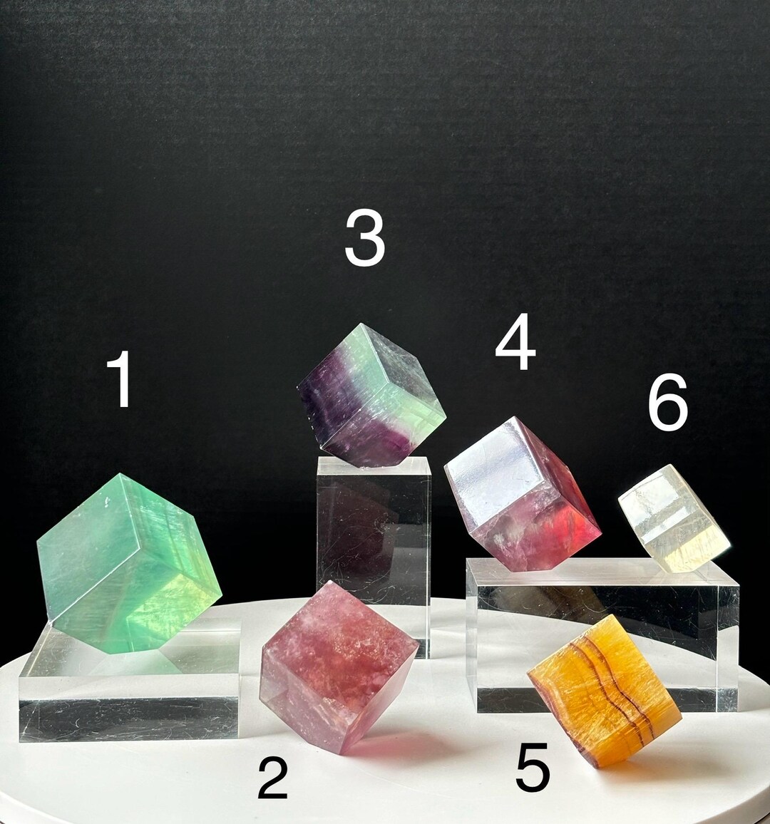 Fluorite Floating Cube Crystal Carvings - Natural Hand Carved - Etsy