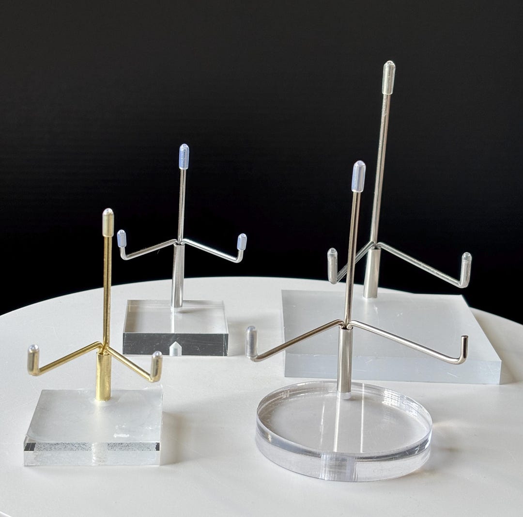 Silver and Gold Specimen Stand - Decorative Slab Stand - Home Decor ...