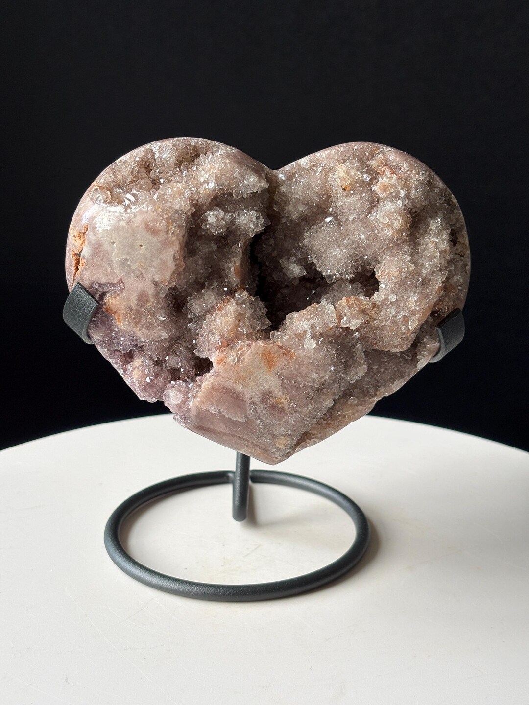 Crystal Heart Specimen Holder - Black Coated Metal Stand - Etsy