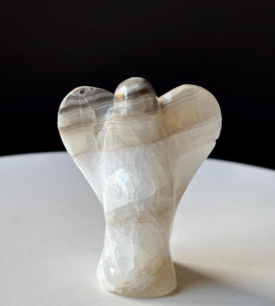 Hand Carved Grey Onyx Praying Angel: Mexican Stone Decor - Etsy