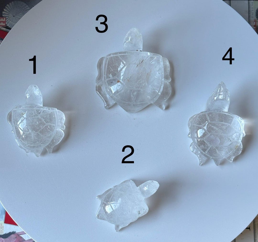 Clear Quartz Turtle Crystal Carvings, Natural and Hand Carved - Etsy
