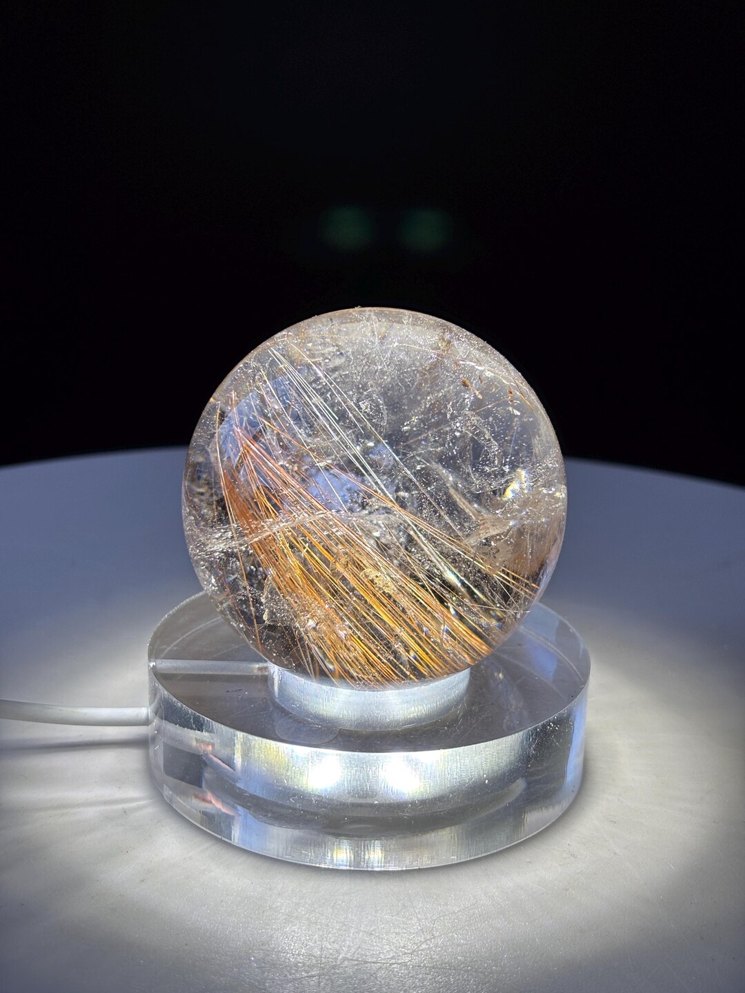 Acrylic Crystal Sphere Holder With Light - Crystal Trinkets - Etsy