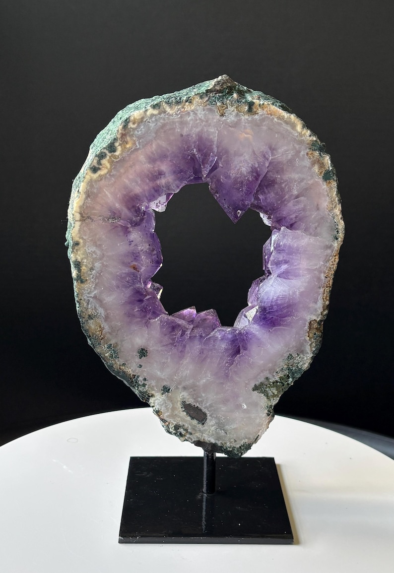 Brazilian Amethyst Portal: Purple Druzy Big Point Cluster With Custom ...