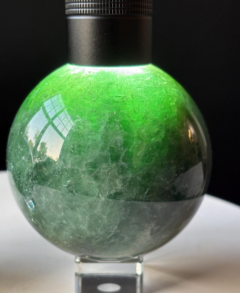 Green Strawberry Quartz Crystal Sphere: Home Decor, Healing Stone - Etsy